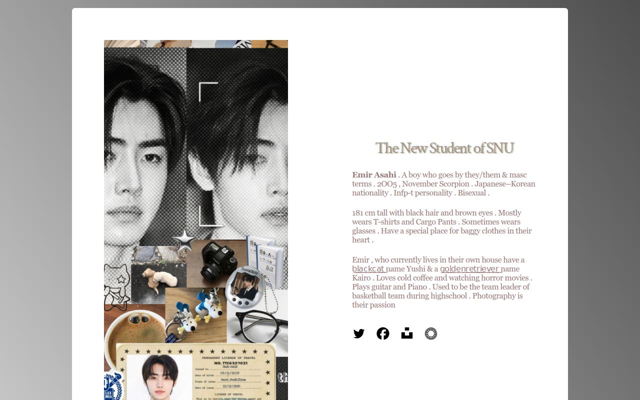 About The New Student